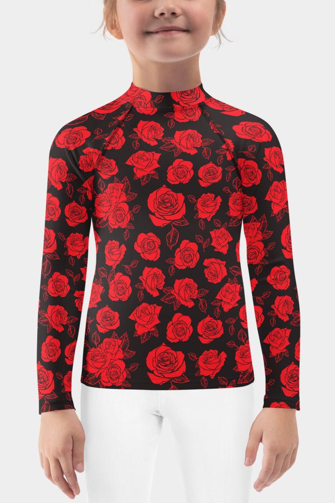 Red Roses Kids Rash Guard – SeeMyLeggings