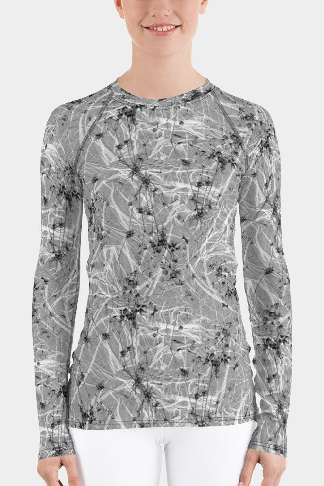Winter Floral Women's Rash Guard – SeeMyLeggings